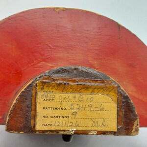 Vintage Wooden Industrial Foundry Pattern Mold Black & Red 1926 ...