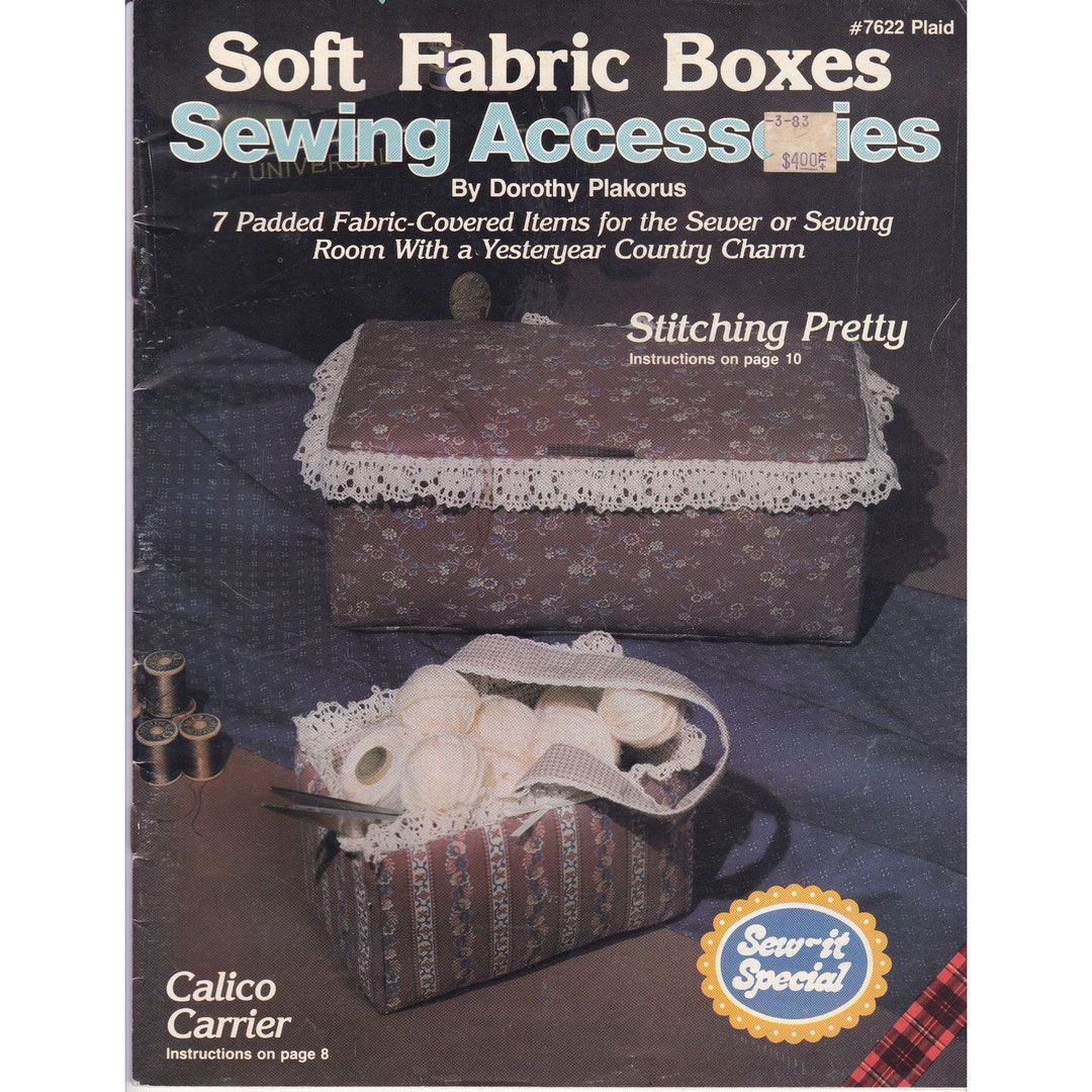 Vintage Craft Patterns, Soft Fabric Boxes 7622, Sewing Accessories ...