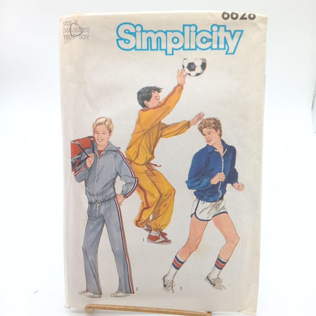 Vintage Simplicity 6628 Teen Boys Sportswear Pattern Size 16 (boys 34 ...