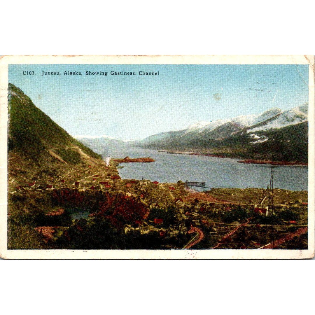 Vintage Postcard Juneau Alaska Gastineau Channel Circa 1934 Scenic ...