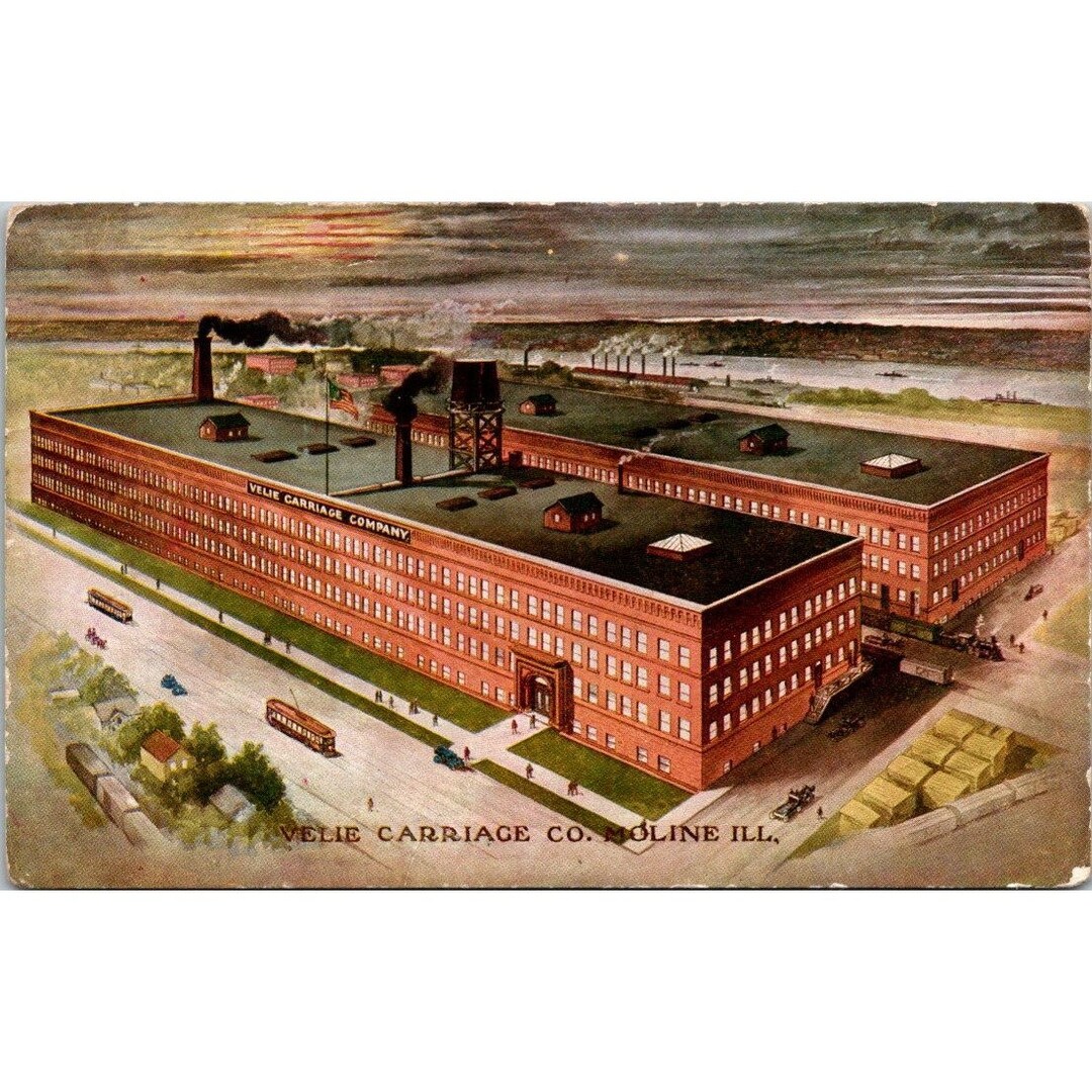 Antique Illinois Postcard, Velie Carriage Moline Auto Factory - Etsy