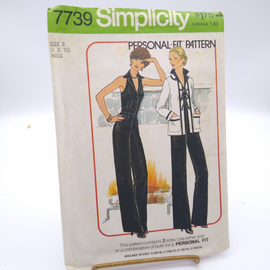 Vintage Sewing PATTERN Simplicity 7739, Misses 1976 Unlined Jacket and ...