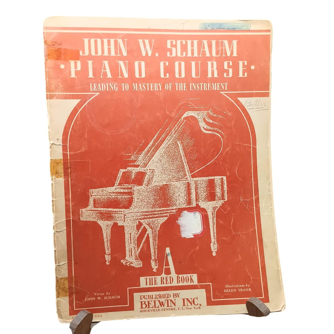 Vintage John Schaum Piano Course A the Red Book, Belwin 1945, Practice ...