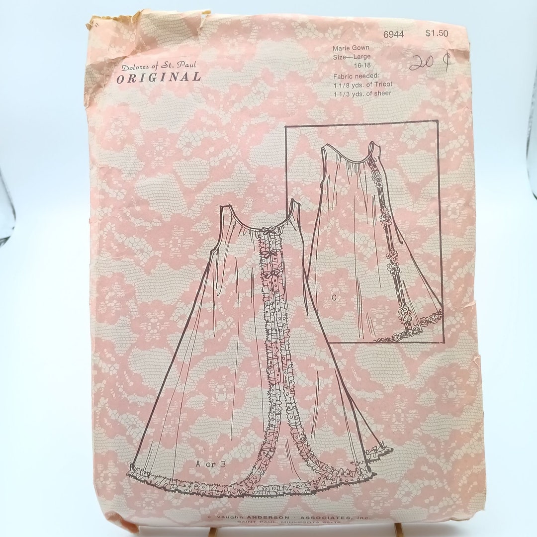 Vintage Sewing PATTERN Dolores of St Paul Original 6944, Sleepwear 1969 ...