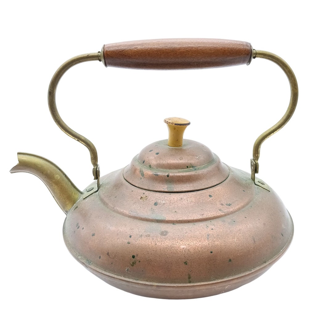 Vintage Copper Kettle With Wooden Handle Made in Holland - Etsy