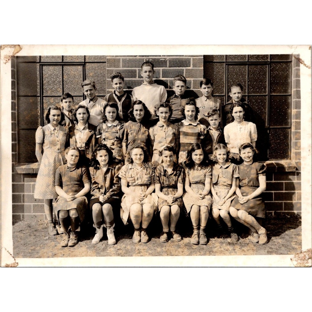 1930s School Class Photo, Original Black and White of Students and ...