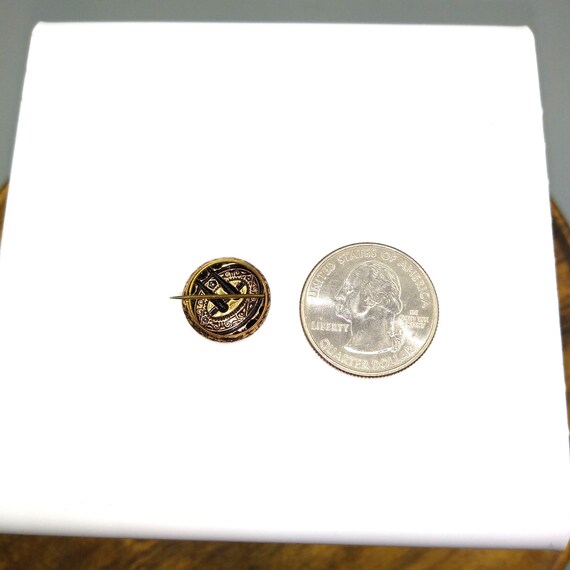 Antique Brass Pinback, Pin Back Button, Unique Design… - Gem