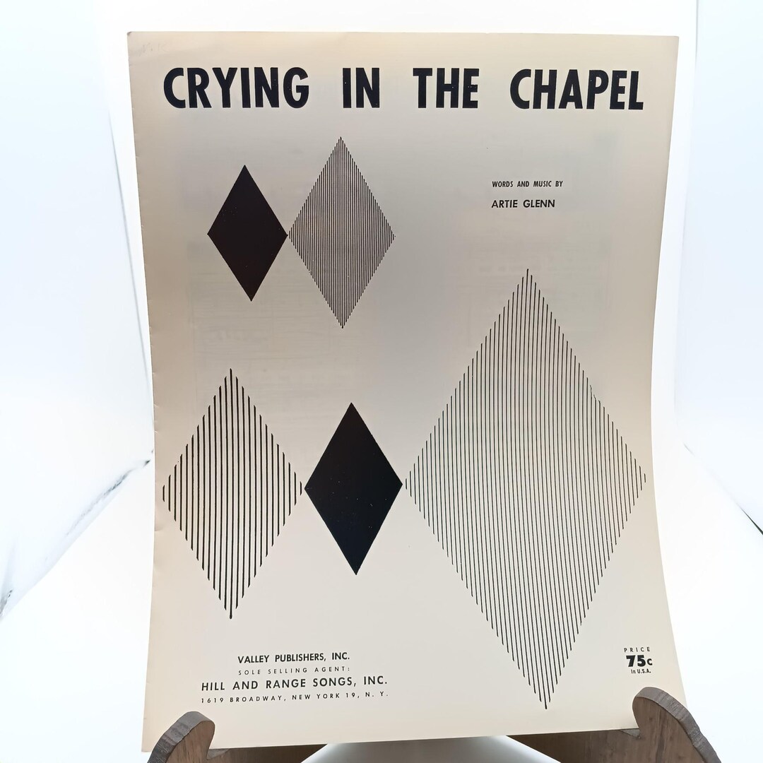 Crying in the Chapel Vintage Sheet Music by Artie Glenn 1953 Valley ...