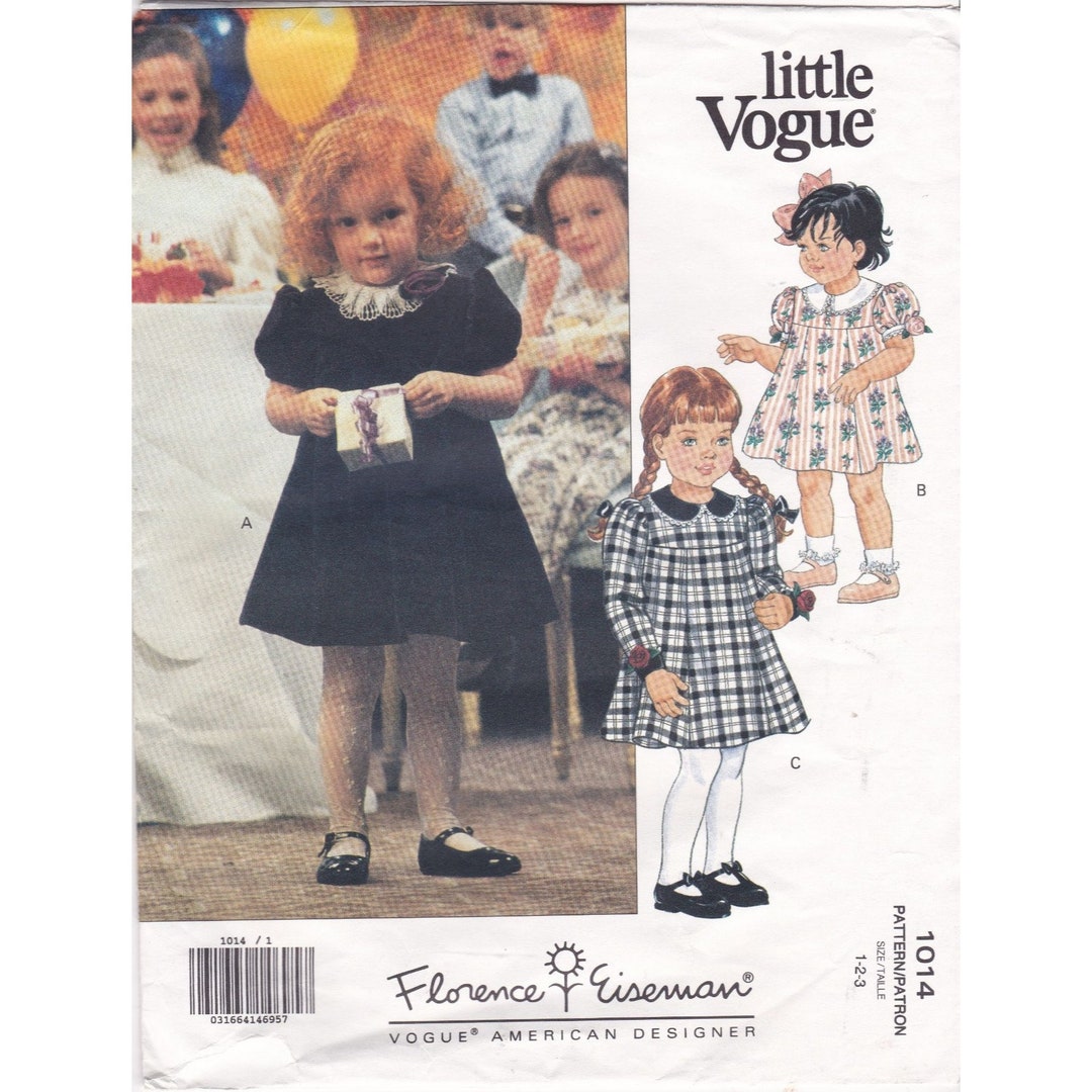Vintage Sewing PATTERN Little Vogue Patterns 1014, Easy Child 1992 ...