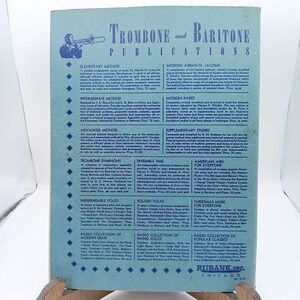 Vintage Sheet Music Rubank Advanced Method for Trombone or Baritone No ...