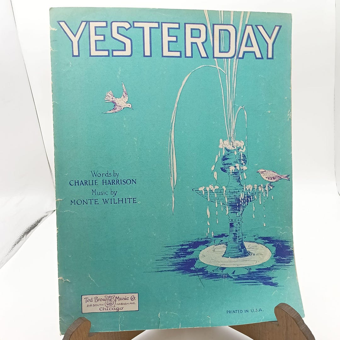 Vintage 1920s Sheet Music "yesterday" by Charlie Harrison & Monte ...