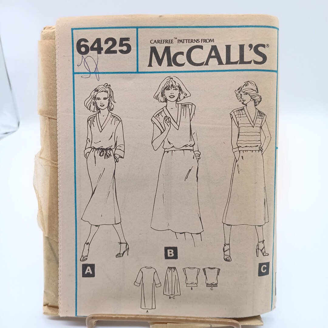 UNCUT Vintage Sewing PATTERN Mccalls 6425, Misses 1970s Dress or Top ...