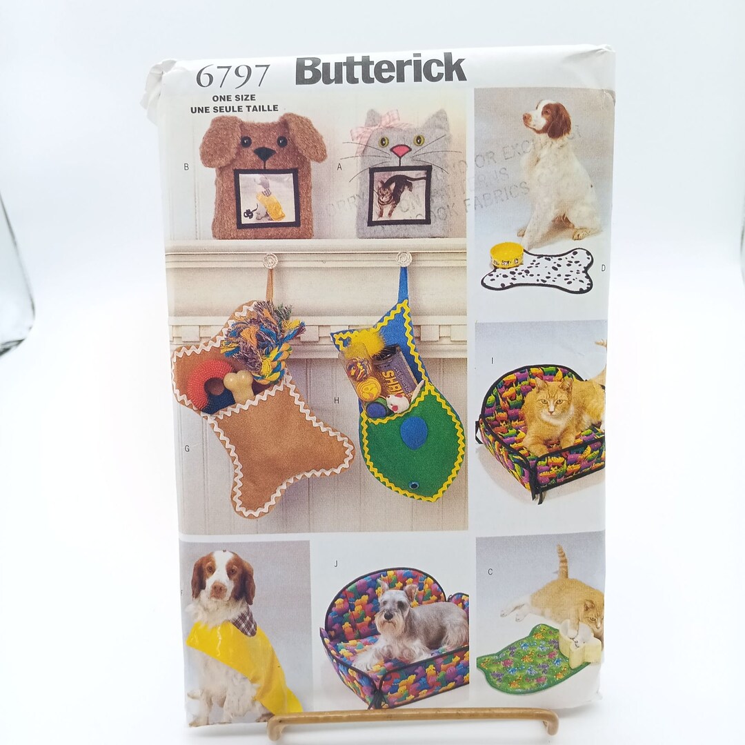 UNCUT Vintage Sewing PATTERN Butterick 6797, Pet Accessories 2000 ...