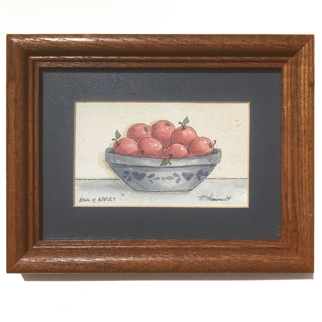 Maureen Frommelt "bowl of Apples" Original Watercolor Signed Framed ...