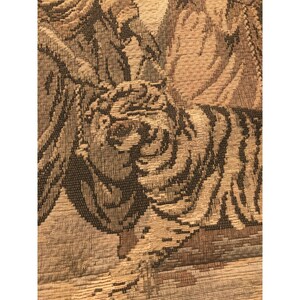 Vintage Tapestry Arabian Tiger Capture, Aubusson Style Large in Neutral ...