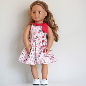 Handmade Doll Dress, Red Doll Dress, Handmade Doll Clothes, 18" Doll ...