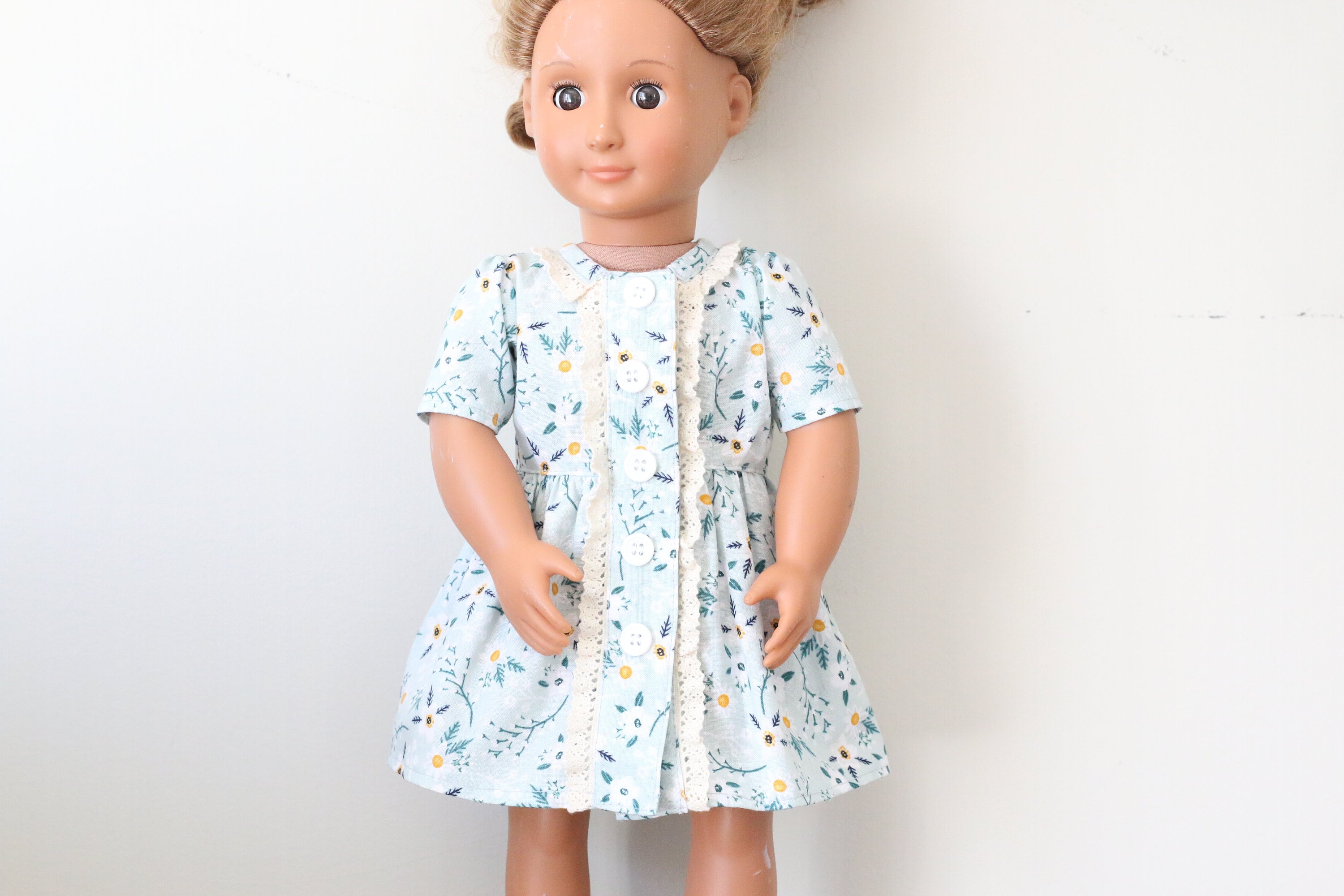 Floral Doll Dress Light Blue Floral Doll Dress Handmade Doll - Etsy