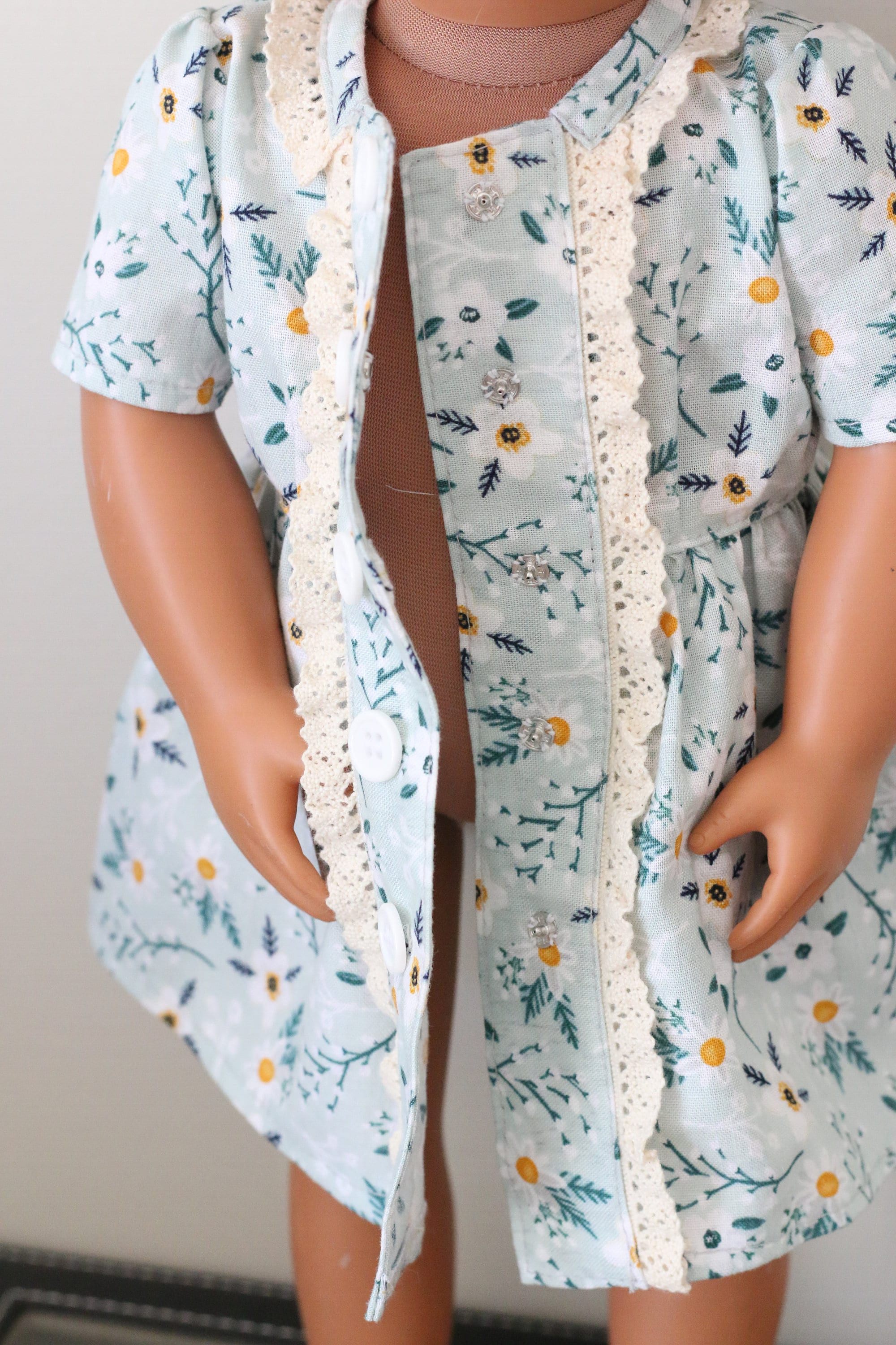 Floral Doll Dress Light Blue Floral Doll Dress Handmade Doll - Etsy