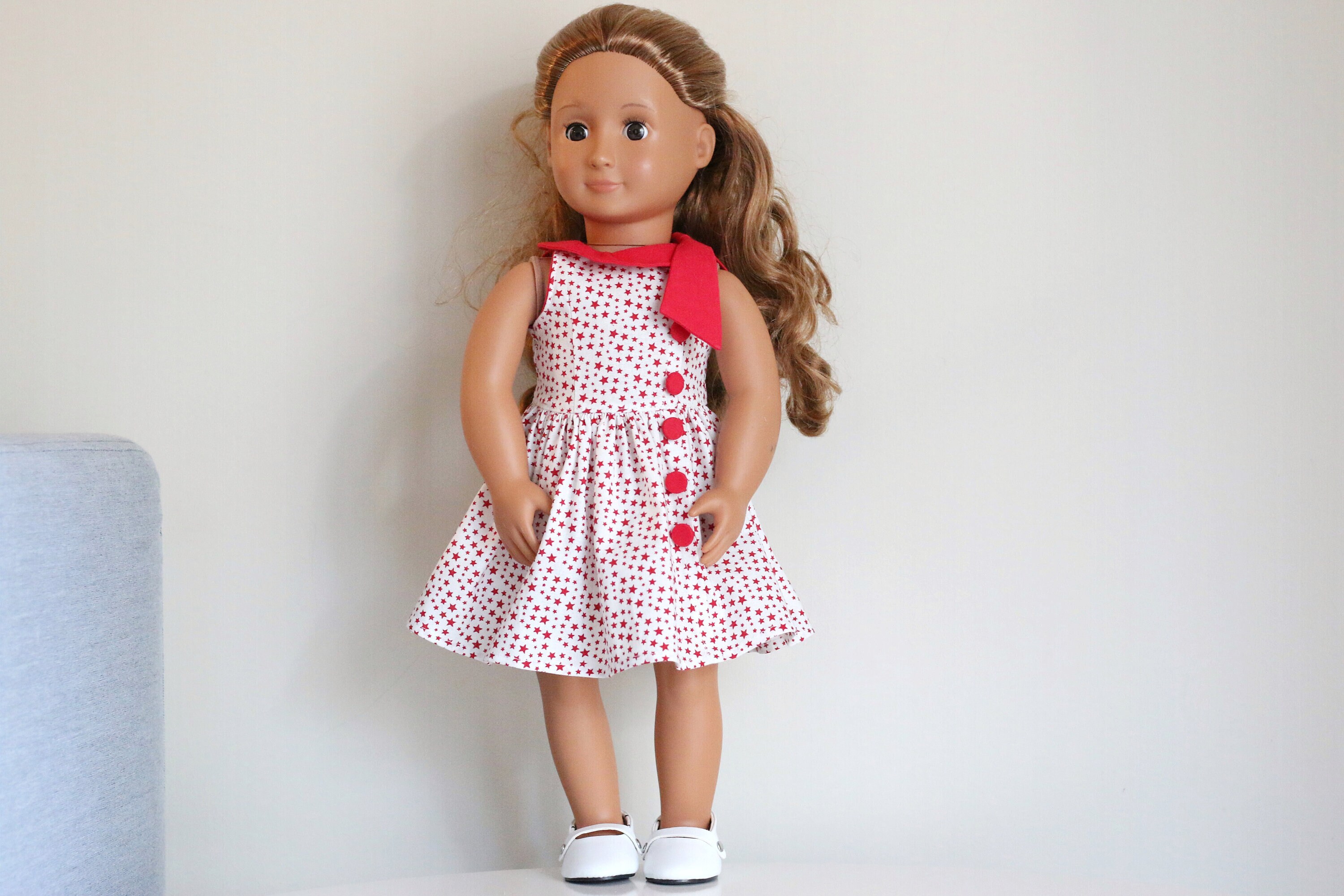Handmade Doll Dress, Red Doll Dress, Handmade Doll Clothes, 18" Doll ...
