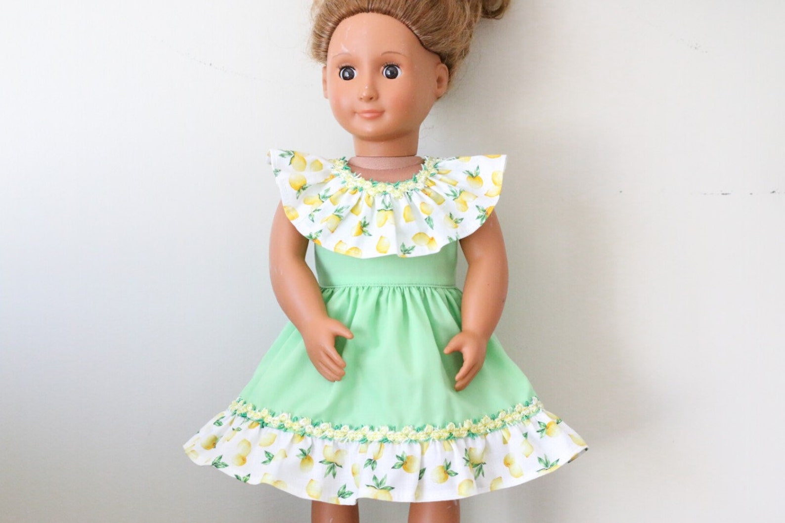 Green Doll Dress Ruffle Doll Dress Handmade Doll Dress - Etsy