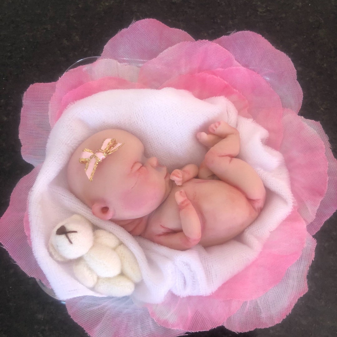 Angel Baby Miniature Polymer Sleeping Baby Girl 18 Weeks Gestation ...