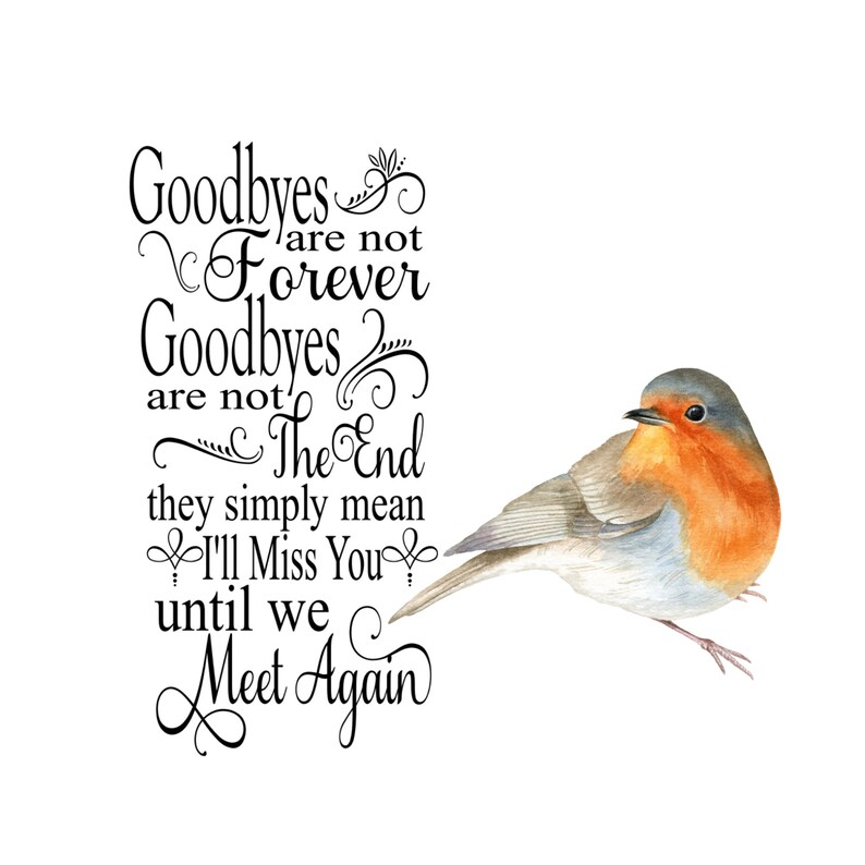 Robin Bird Goodbye Memorial Loving Memory in Heaven Digital - Etsy UK