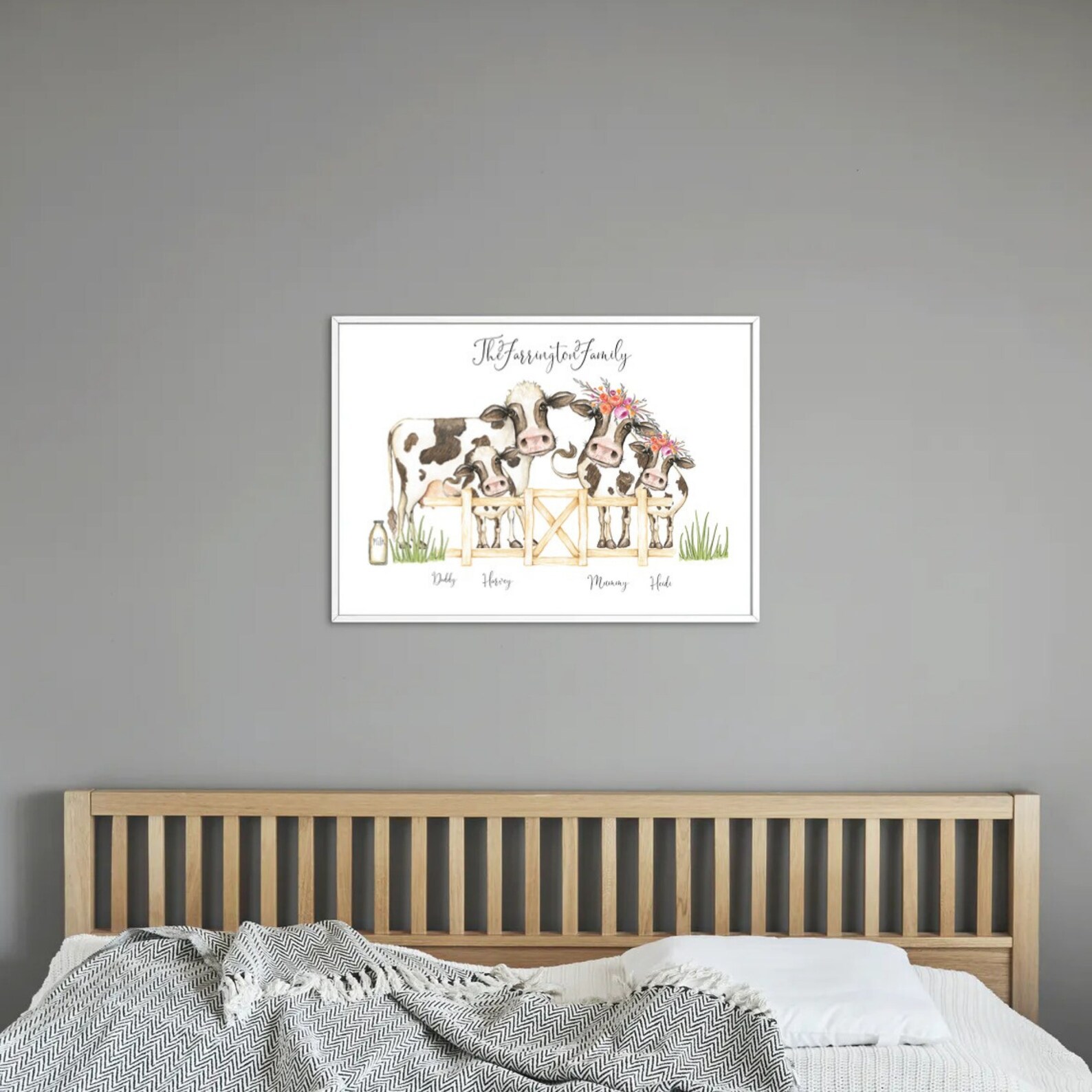 A4 Print Personalised Cow Family Print Countryside Farm - Etsy