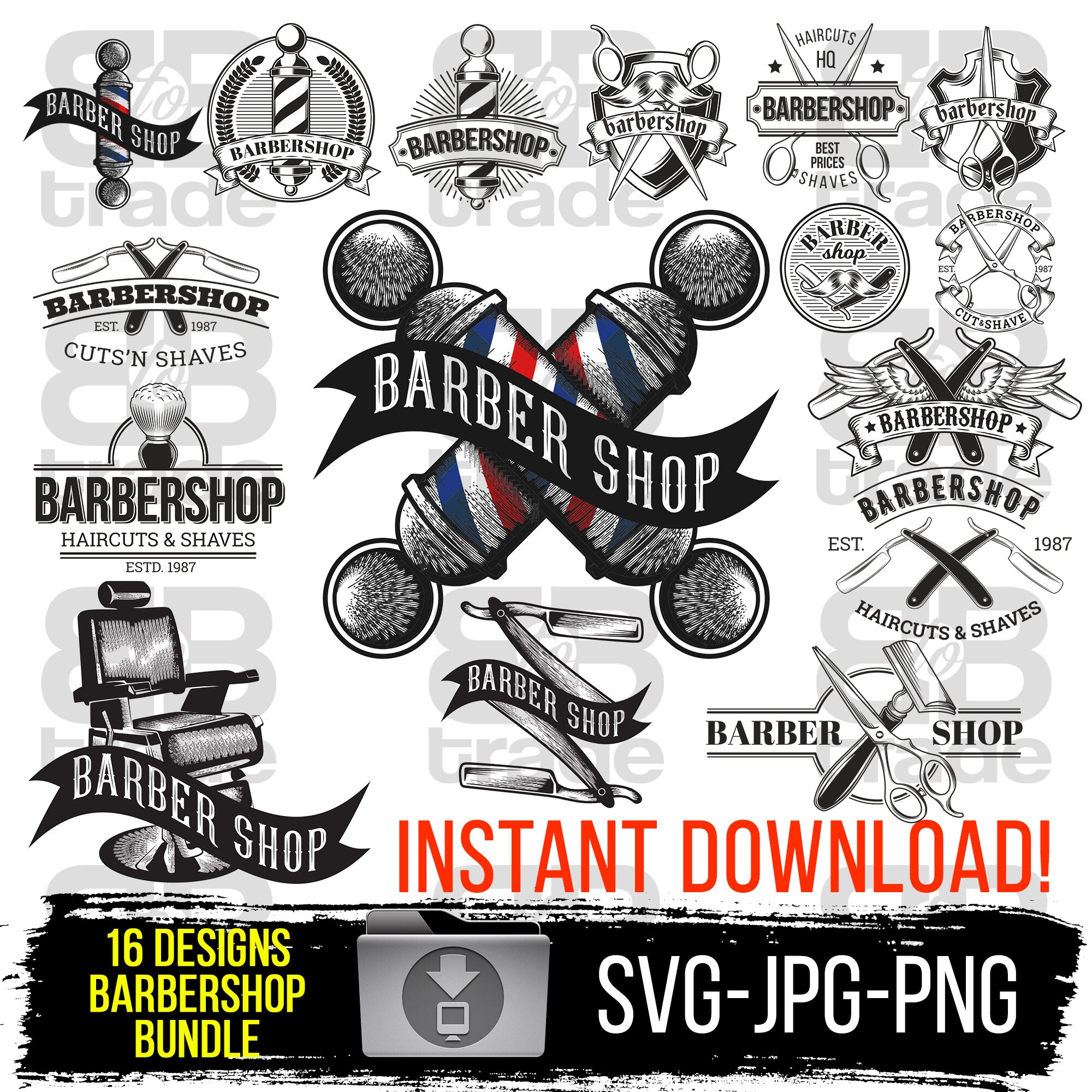 Card Making & Stationery Materials Barber shop Dxf Stencil Clip Art ...