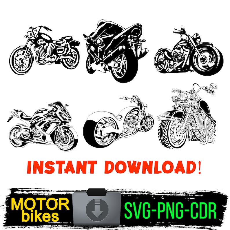 Motorcycle Svg Bundle Motorbike Svg Chopper Svg Cruiser - Etsy