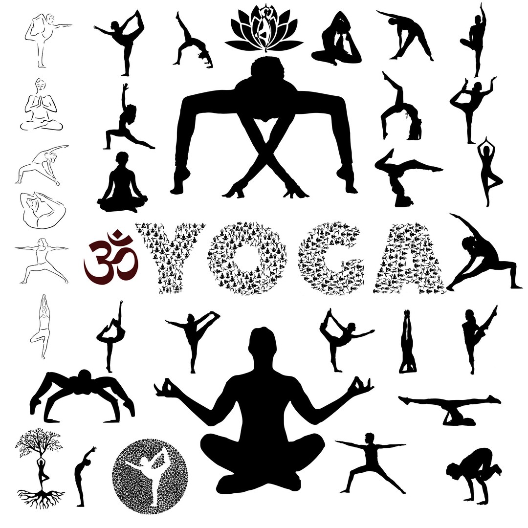 Yoga Pose Bundle, Yoga Svg, Yoga Png, Mediation Svg, Yoga Vector, Yoga ...