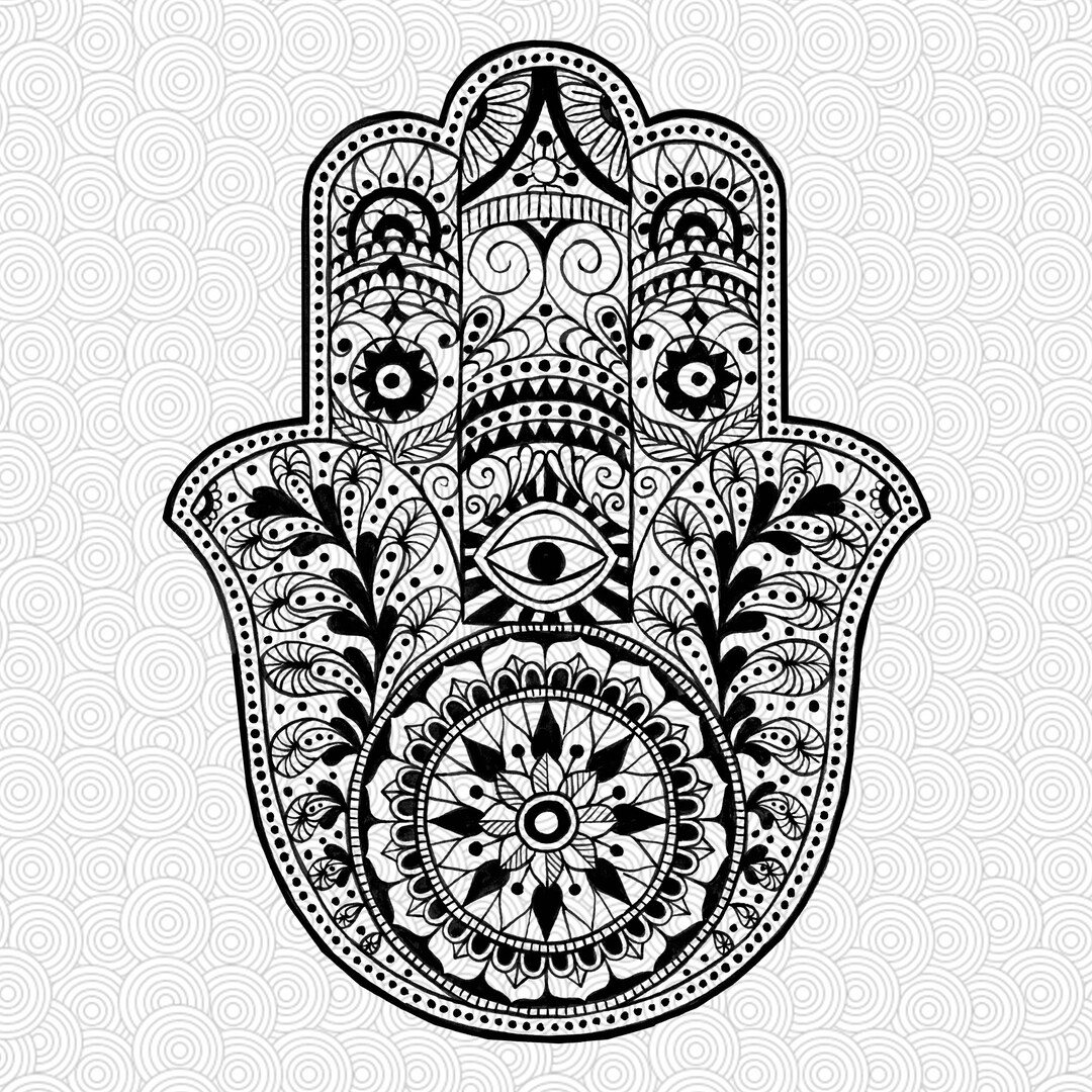 Hamsa Hand, Hand of Hamza, Hand of God, Hand of Fatima, Digital Print ...