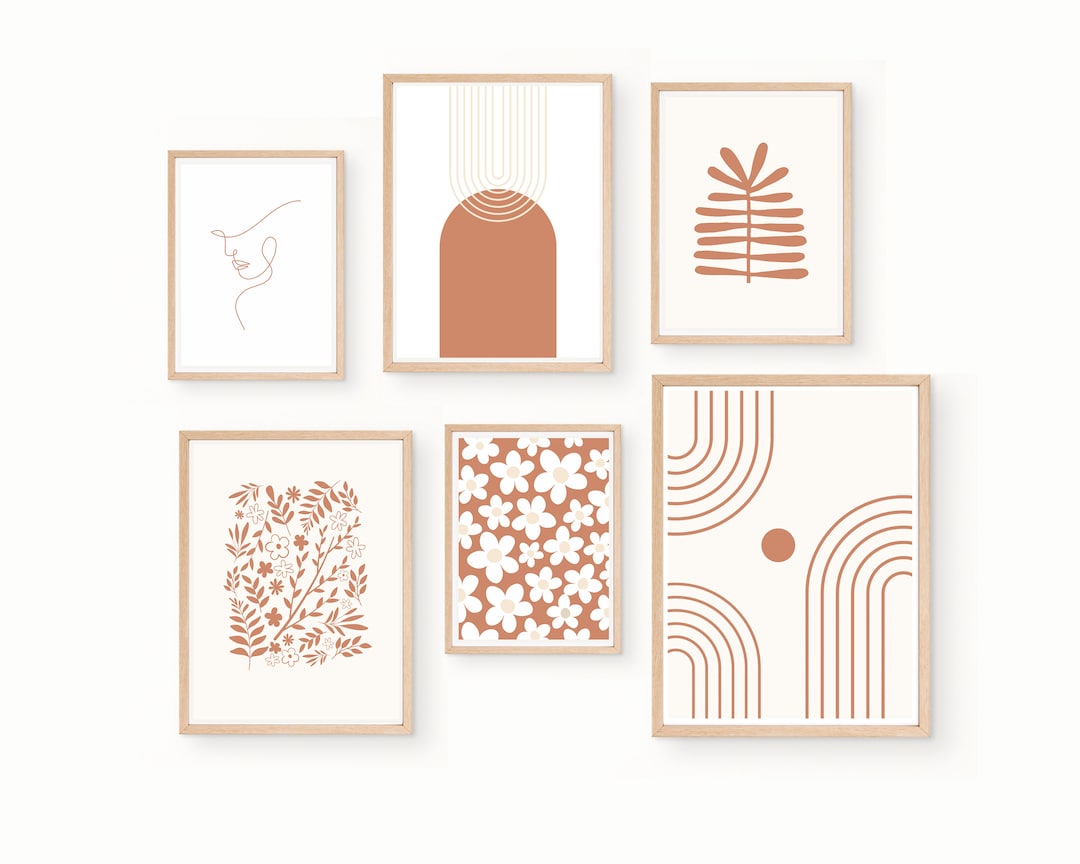 Printable Boho Terracotta Orange Art Poster | Bohemian Digital ...