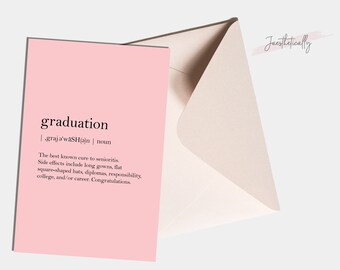 Graduation Definition PRINTABLE Card 5 X 7 Digital | Etsy