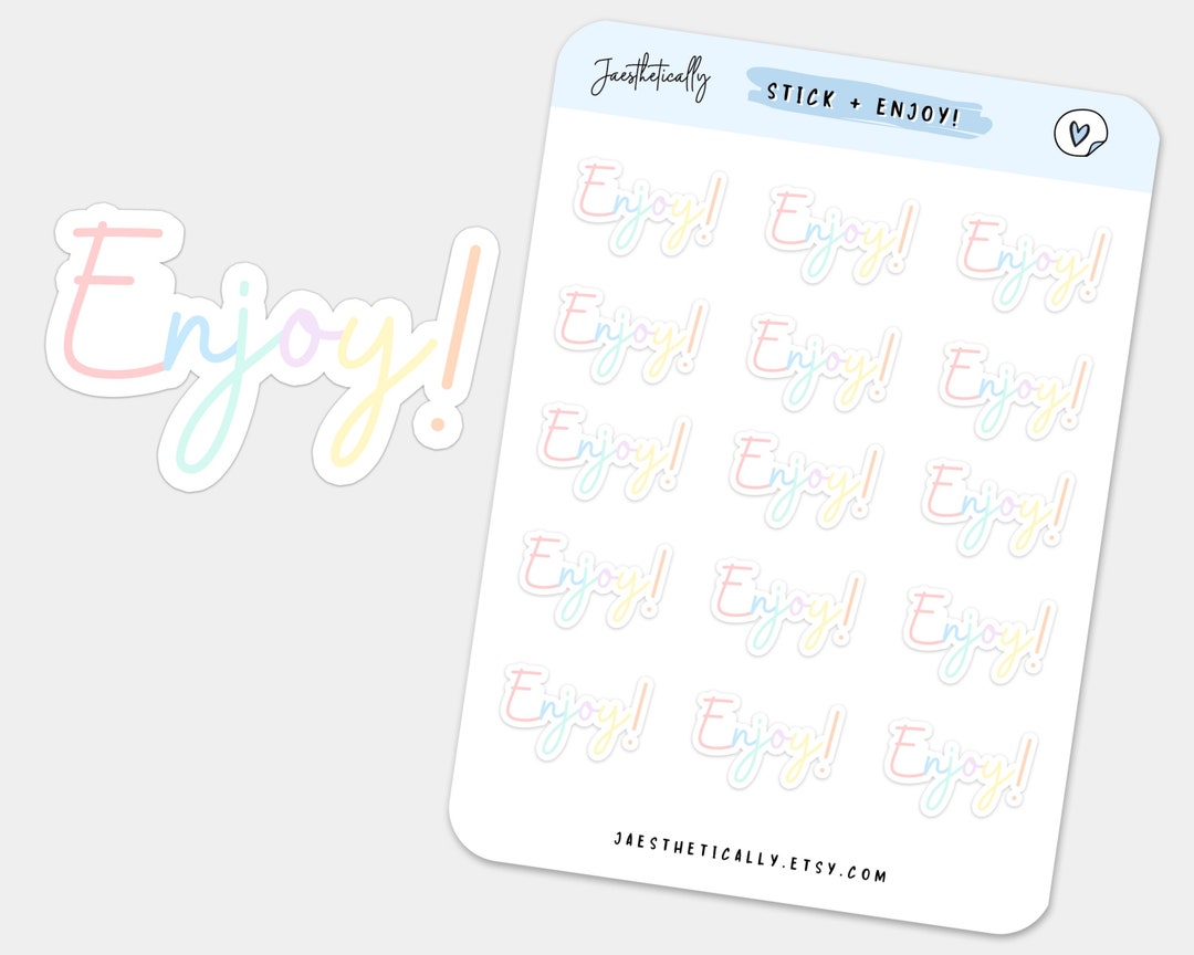 Enjoy Stickers for Order Packaging and Gifts - Etsy