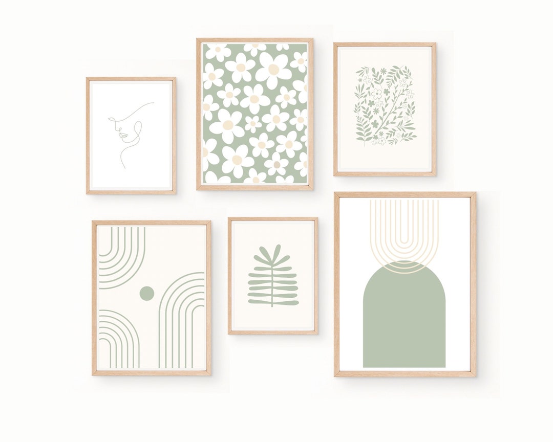 Printable Boho Sage Green Art Poster | Bohemian Digital Downloads for ...