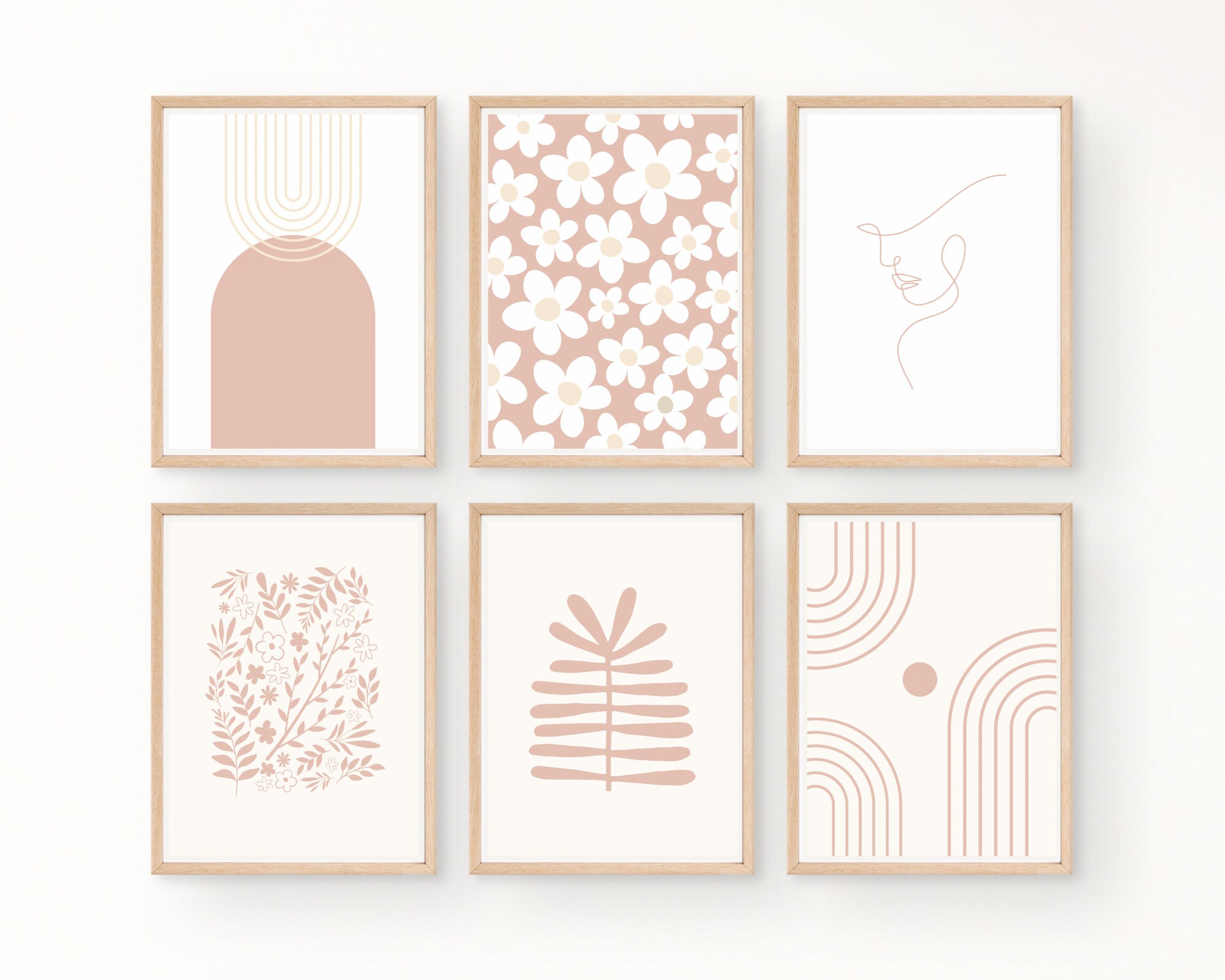 Printable Boho Nude Blush Pink Art Poster Bohemian Digital - Etsy