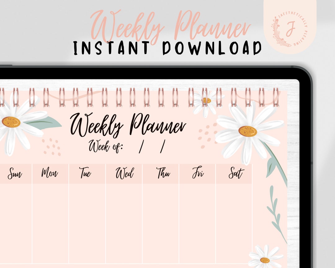 Weekly Planner Digital Download for Goodnotes | Notability | Zodo - Etsy