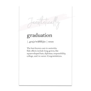 Graduation Definition PRINTABLE Card 5" X 7" Digital Download - Etsy