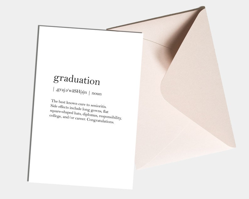 Graduation Definition PRINTABLE Card 5 X 7 Digital - Etsy