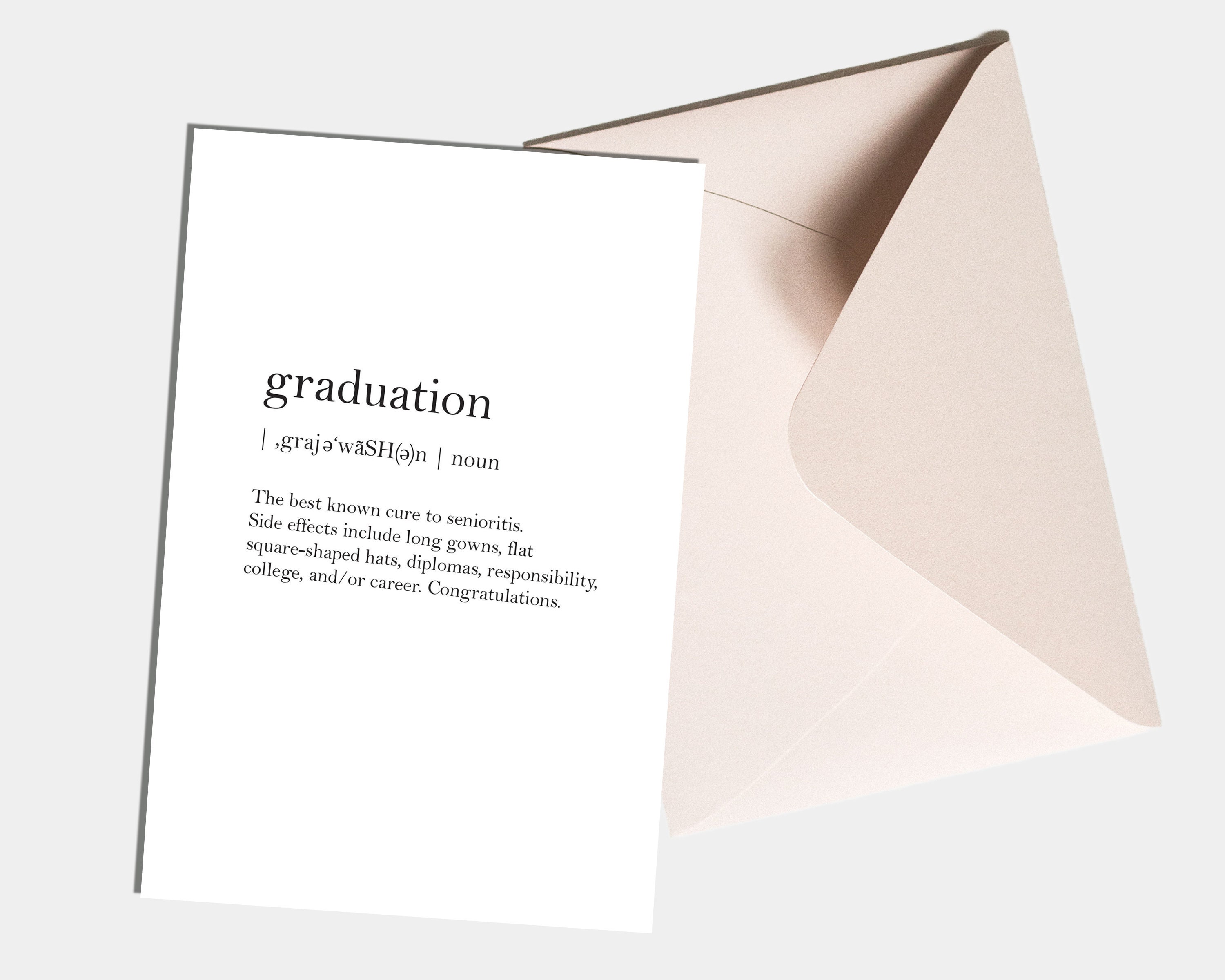 Graduation Definition PRINTABLE Card 5 X 7 Digital Download - Etsy