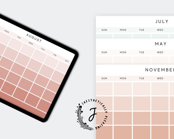 Digital Yearly Calendar Download for Goodnotes Notability - Etsy