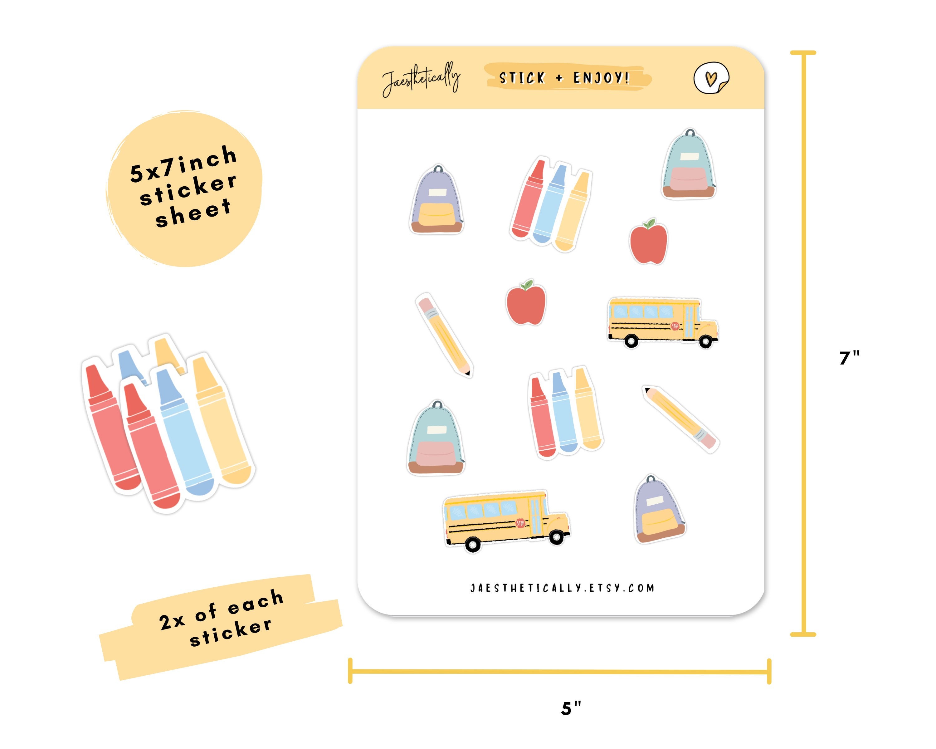 Kindergarten Preschool Hand Drawn Sticker Set | Etsy