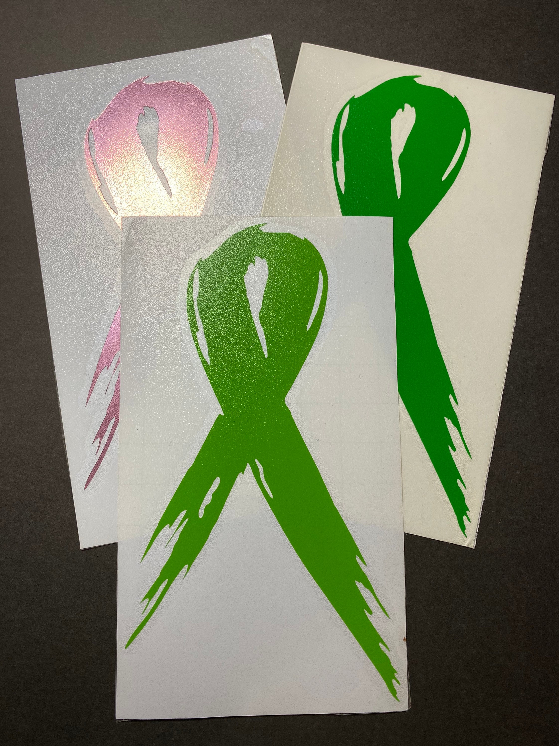 Distressed Ribbon Breast Cancer Car Decal | Etsy