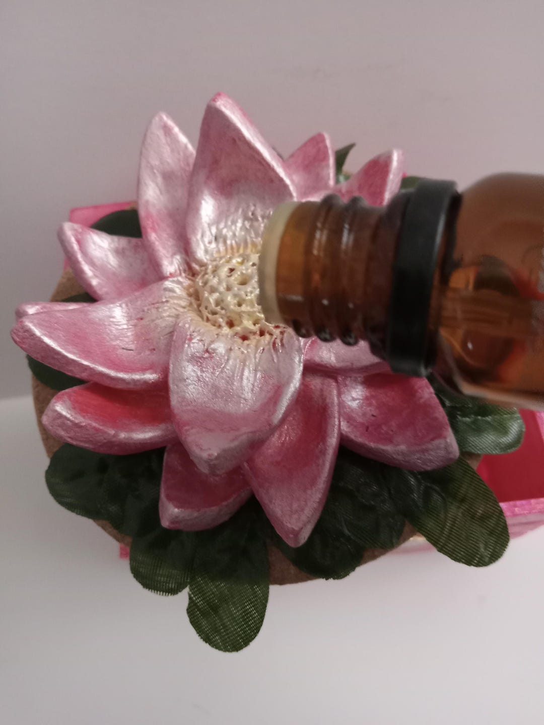 Handmade Clay Lotus Flower Essential Oil Diffuser With Stand - Etsy