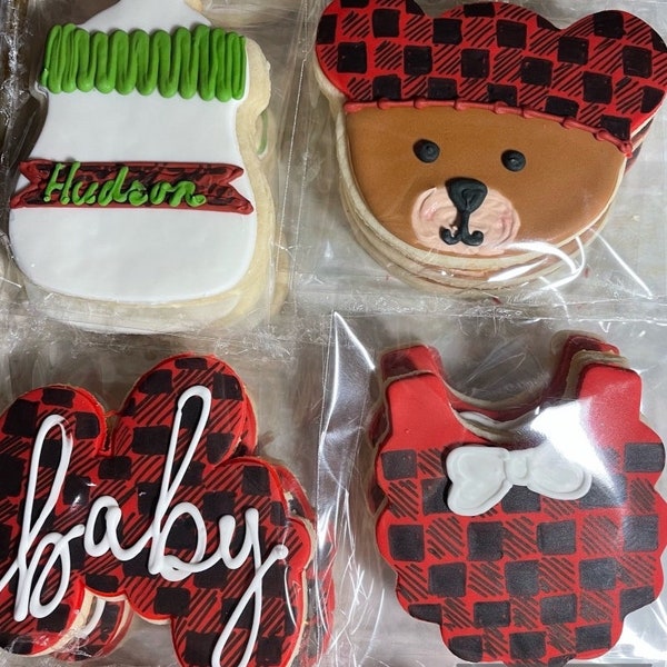 Plaid Cookies - Etsy