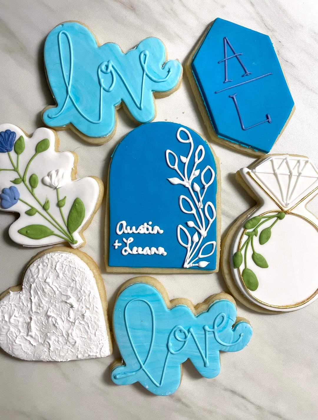 Custom Floral Wedding Cookies - Etsy
