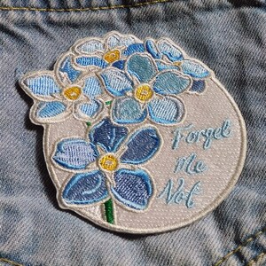 Forget Me Not Iron on Embroidered Patch, Leaving Gift, Teacher Gifts ...