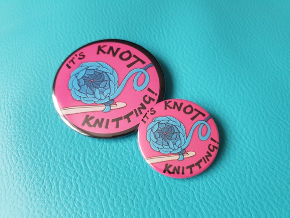 Crochet Button Badges Crocheter Knot Knitting Badge Pink | Etsy