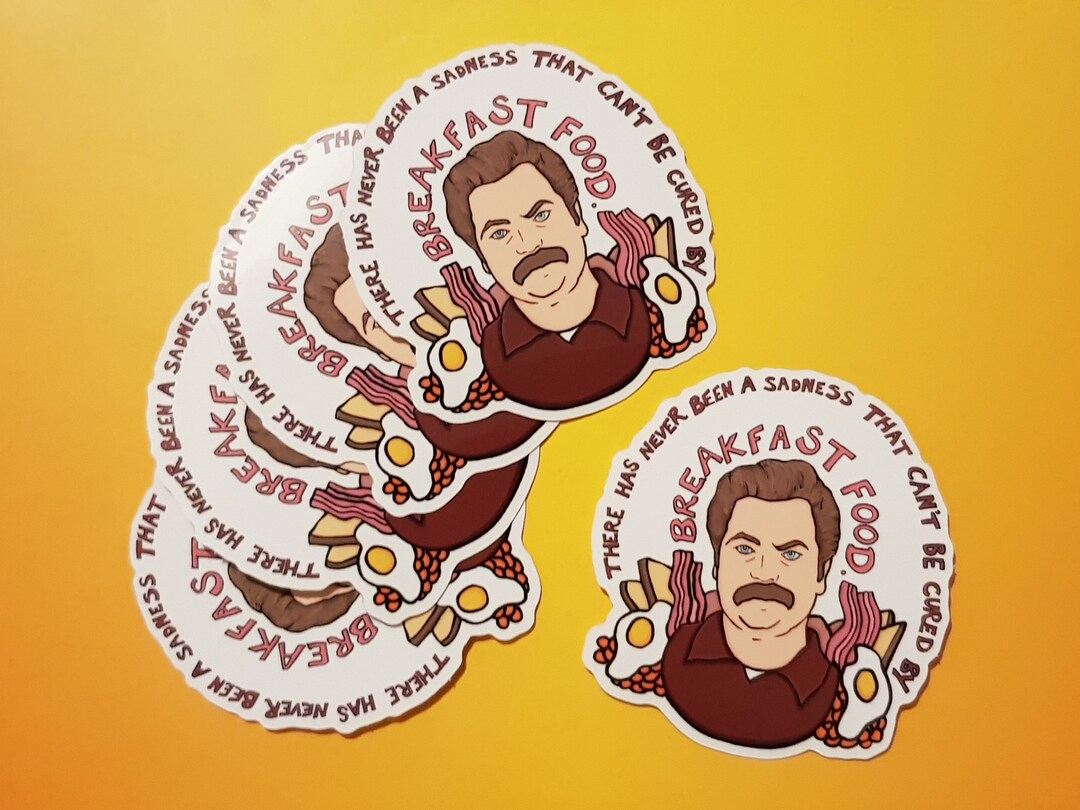 Ron Swanson Breakfast Vinyl Sticker - Parks and Rec Decal - Etsy