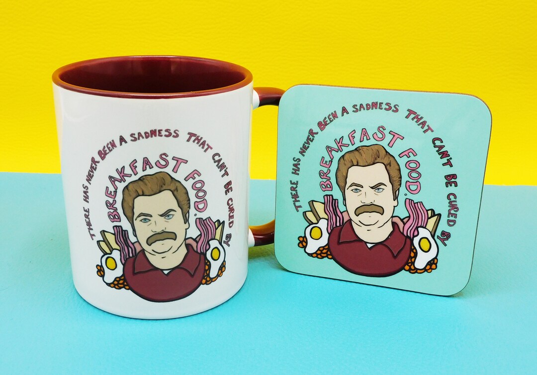 Ron Swanson Mug and Coaster Gift Set, Parks and Recreation Gift Set - Etsy